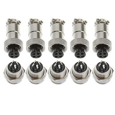 KELJAY 5PCS GX12 12mm Thread Aviation Connector Plug Socket 4 Pin 5A ...