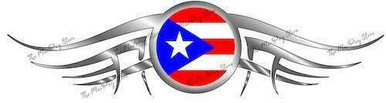 MADI Sticker Puerto Rico Flag Flying Car Symbol 2.5x7inch Decal for Car ...