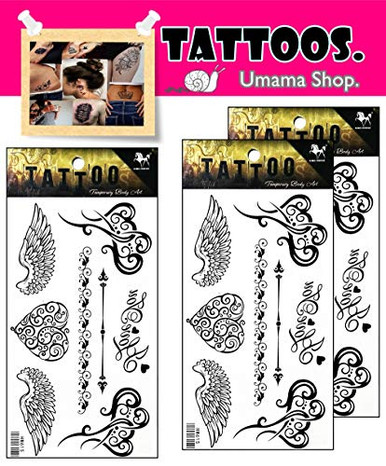 Umama Tattoos 3 Sheets Temporary Vine Henna Tattoo Fashion Women Men ...