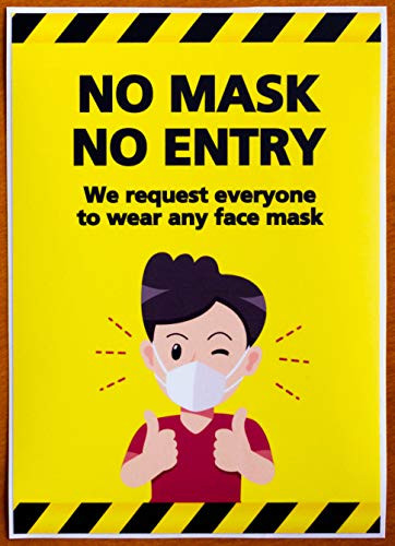 EppoBrand - 10" x 7" No Mask No Entry Sticker - Request to Wear Any ...