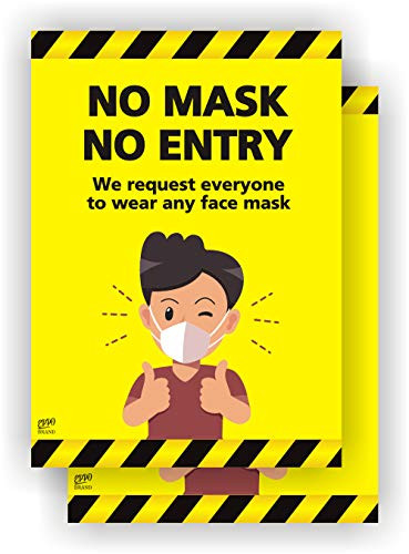 EppoBrand - 2x No Mask No Entry Sticker - Request to Wear Any Face Mask ...