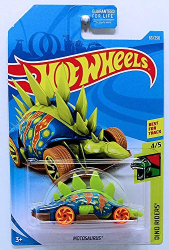 Hot Wheels 2019 Dino Riders Motosaurus (Dinosaur Car) 63/250, Blue and ...