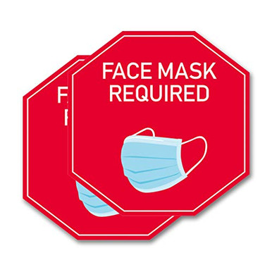 Wear Face Mask Required Sign - 6"x 6 Social Safety Sign Adhesive ...