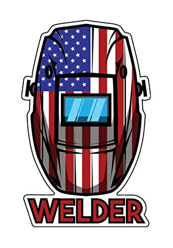 WickedGoodz American Flag Welder Decal - Welding Mask Bumper Sticker ...