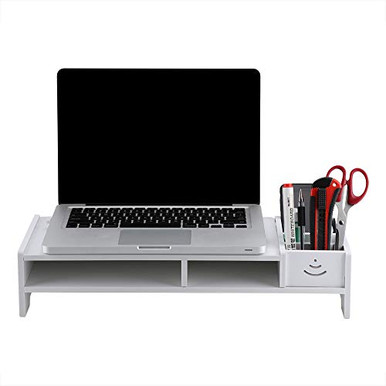 Wood Computer Monitor Stand Riser Desktop Monitor Stand with Storage ...