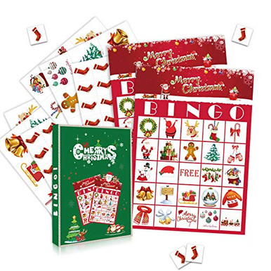 Christmas Bingo Game - Christmas Party Games for 24 Players, Christmas ...