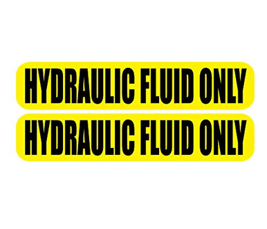Pair HYDRAULIC FLUID ONLY Decals / Stickers / Labels / Markers Fuel Gas ...