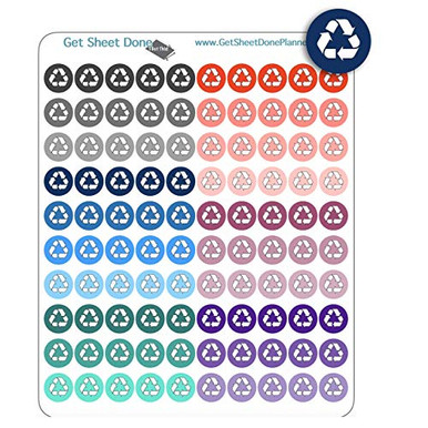 MINI RECYCLE ICON DOT PLANNER STICKERS CHORES SAVE MONEY Bullet ...