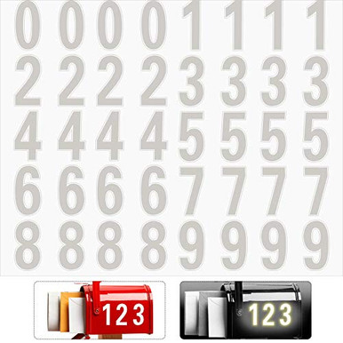 40 Pieces Reflective Mailbox Number Sticker Decal Adhesive Reflective ...