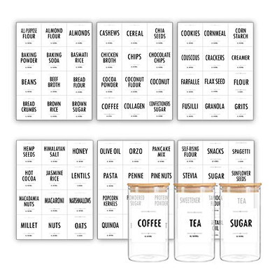 Minimalist Pantry Label Set. Waterproof Pantry Organization Storage ...