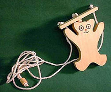 Folk Toys Wood and Rope Climbing Bear Classic Wooden Child's Toy ...