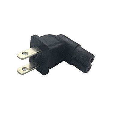 US 2 Prong Right Angle AC power Plug Adapter IEC C7 receptacle to NEMA ...