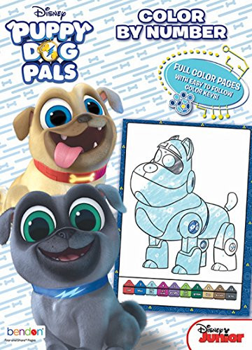 Bendon Puppy Dog Pals 48-Page Color by Number Coloring Book with Full ...