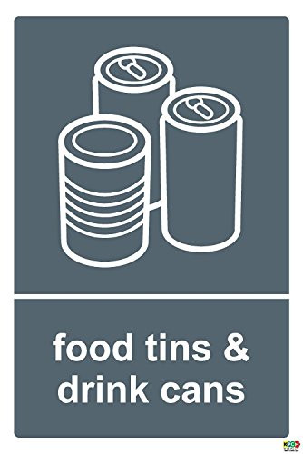 Recycling bin Sticker Food Tins and Drink Cans - Self Adhesive Label ...