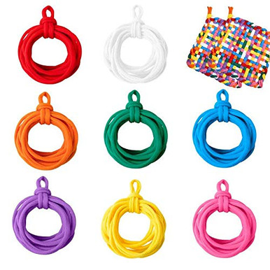 192 PCS Elastic 8 Kinds of Color Loom Potholder Loops Weaving Loom ...
