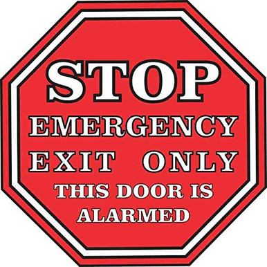 StickerTalk Stop Emergency Exit Only Vinyl Sticker, 5 inches by 5 ...