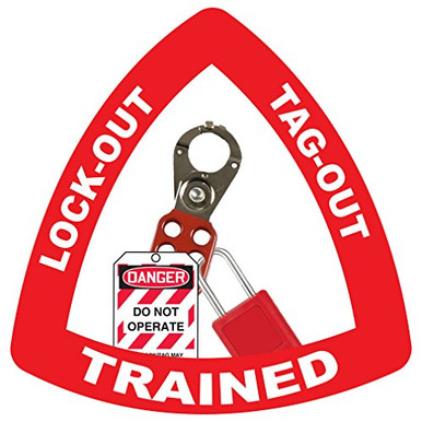 Lockout Tagout Trained 3 Hard Hat Labels Helmet Vinyl Stickers Decals ...