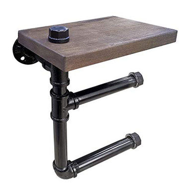 Industrial Rustic Pipe Toilet Paper Holder Toilet Roll Holder Wall ...