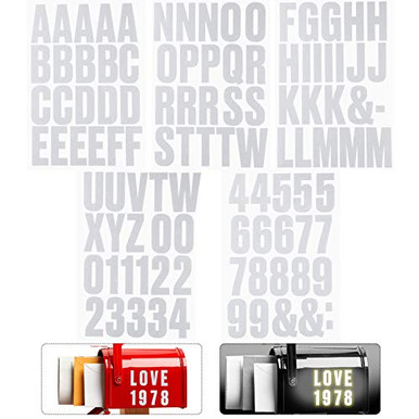 104 Pieces 2 Inch Reflective Capital Letters and Numbers Sticker Decal ...
