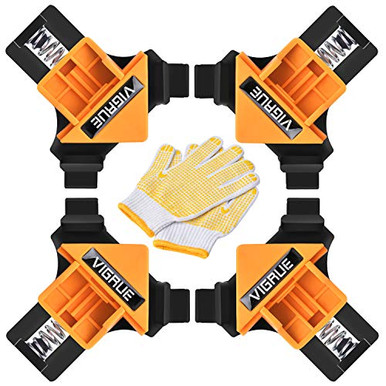 90 Degree Angle Clamp with Free Gloves,VIGRUE 4PCS Adjustable Single ...