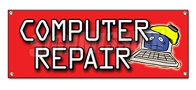 Computer Repair Sticker Sign Monitor Screem Mouse Keyboard Network Fix ...