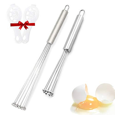 Stainless Steel Ball Whisk (2 Pcs),Whisks for Cooking,Wire Egg Whisk ...