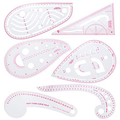 SOCOFED 6 Pieces Sew French Curve Metric Ruler, Measure Ruler Plastic ...