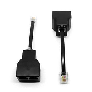 2 Pack RJ11 Splitter 2-Way Duplex in-line Telephone Adapter (w/ 3 inch ...