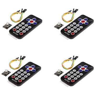 Treedix 4pcs Infrared Wireless Remote Control Kit Sensor Module 38KHZ Wireless Remote Control ...