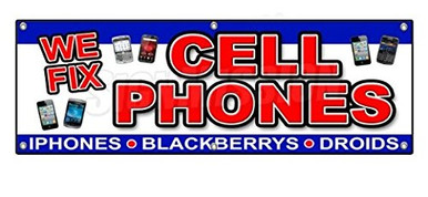 WE FIX Cell Phones Sticker Sign Batteries Screen Smartphones Repair ...