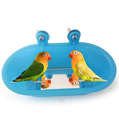 SHINYLYL Bird Bath with Mirror Toy Parrot Bathtub Bath Box Pet Parrot ...