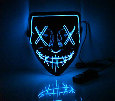 LED Mask Halloween Purge Mask, Scary Light up Mask for Festival Party ...
