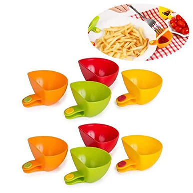 12 Pack Dip Clip Bowl Plate Holder, Plastic Dish Clip And Dip Serving ...