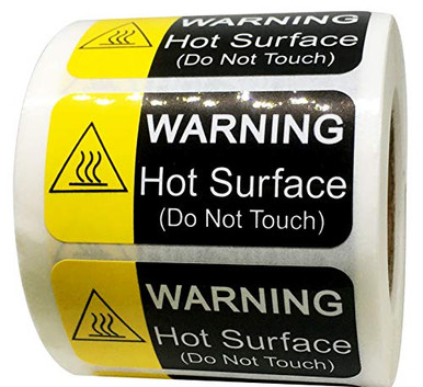 1 x 2 Inch Hot Surface Warning Labels Do Not Touch - Waterproof ...