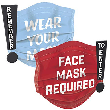 VAPARA DESIGNS Double Sided Face Mask Required Sign - 2 Pack Front ...