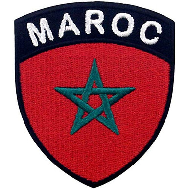EmbTao Morocco Shield Flag Patch Embroidered Applique Iron On Sew On Moroccan National Emblem ...
