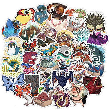 Monster Hunter Laptop Stickers for Teens Boys Girls 50 PCS Cute Cartoon ...