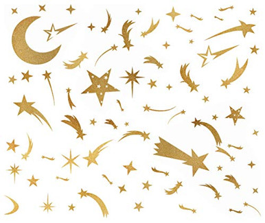 Sparkle Star Wall Decals Star Wall Stickers Sparkle Wall Decals Gold ...