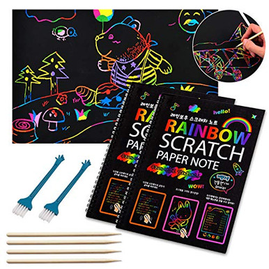Rainbow Scratch Notebooks 2-Packs x24 Sheets , Scratch Off Paper Art ...