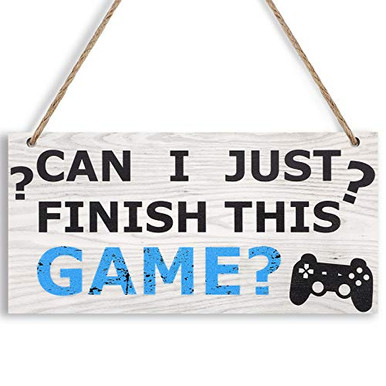 Jetec Can I Just Finish This Game Bedroom Door Sign Wood Game Sign ...