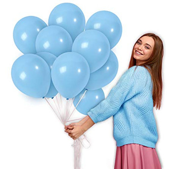 Matte Light Blue Balloons 100 Pack - Baby Blue Balloons 10 Inch ...