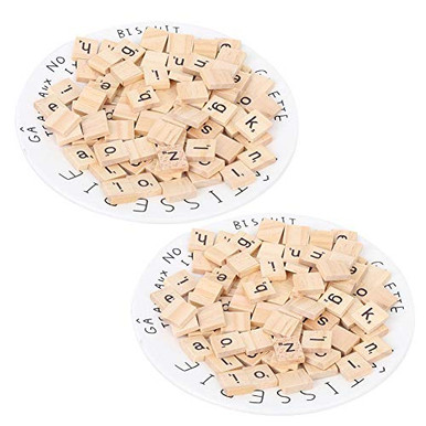 TOPINCN 2 Set Wood Alphabet Tiles, Wooden Alphabet Puzzle Blocks ...