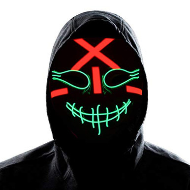 Stegosaurus Purge Mask,Halloween Scary Mask LED Light up Mask Cosplay ...