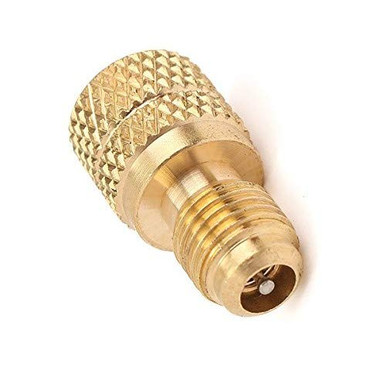 Brass R134A Refrigerant Tank Adapter 1/4" Male to 1/2" Female w/valve ...