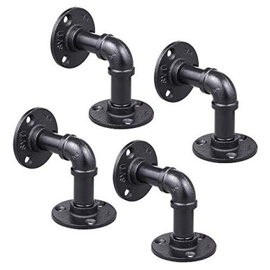 Malleable Cast Iron Pipe Bracket 3.2 Inch X 3.2 Inch. Vintage ...