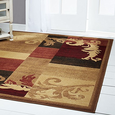 Home Dynamix Catalina Pierre 1'9" x6'9 Runner Brown/Red ...