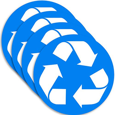 4 Pack (9in x 9n) Recycle Logo Sticker to Organize Your Trash - for ...