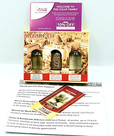 Zuluf Holy Land Gift Pack - Holy Land Elements Set Olive Oil, Stones ...