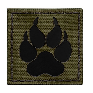 Olive Drab OD Green Infrared IR K9 Dog Handler Paw K-9 2x2 Tactical Morale Fastener Patch ...