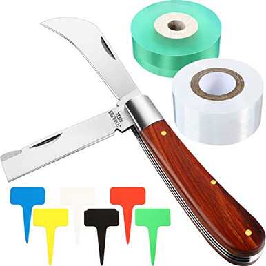 9 Pieces Grafting Garden Knife with Grafting Tape and Plant Labels Set ...